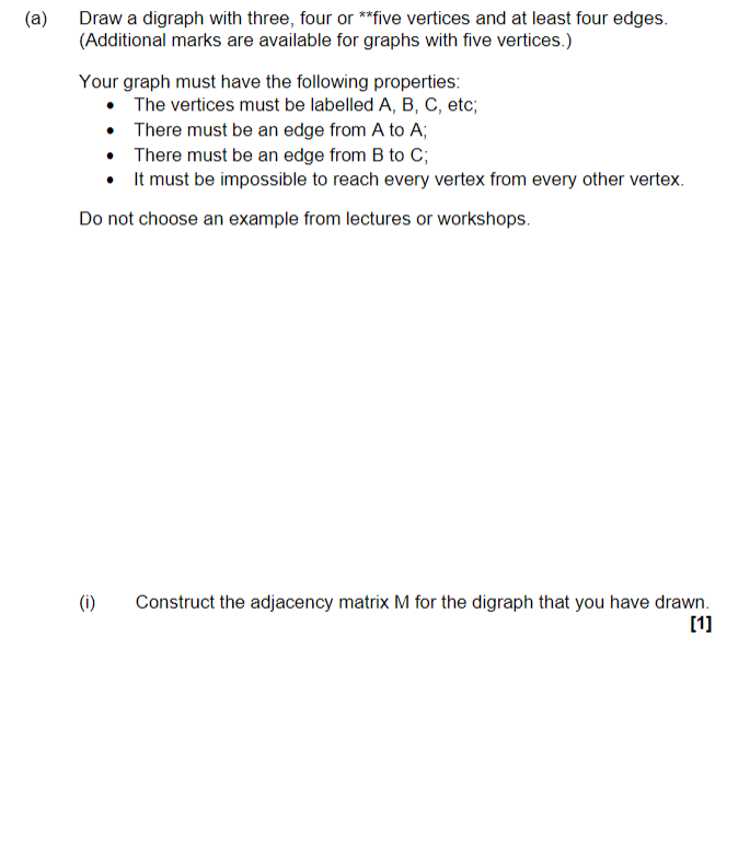 Solved (a) Draw a digraph with three, four or ∗∗ five | Chegg.com