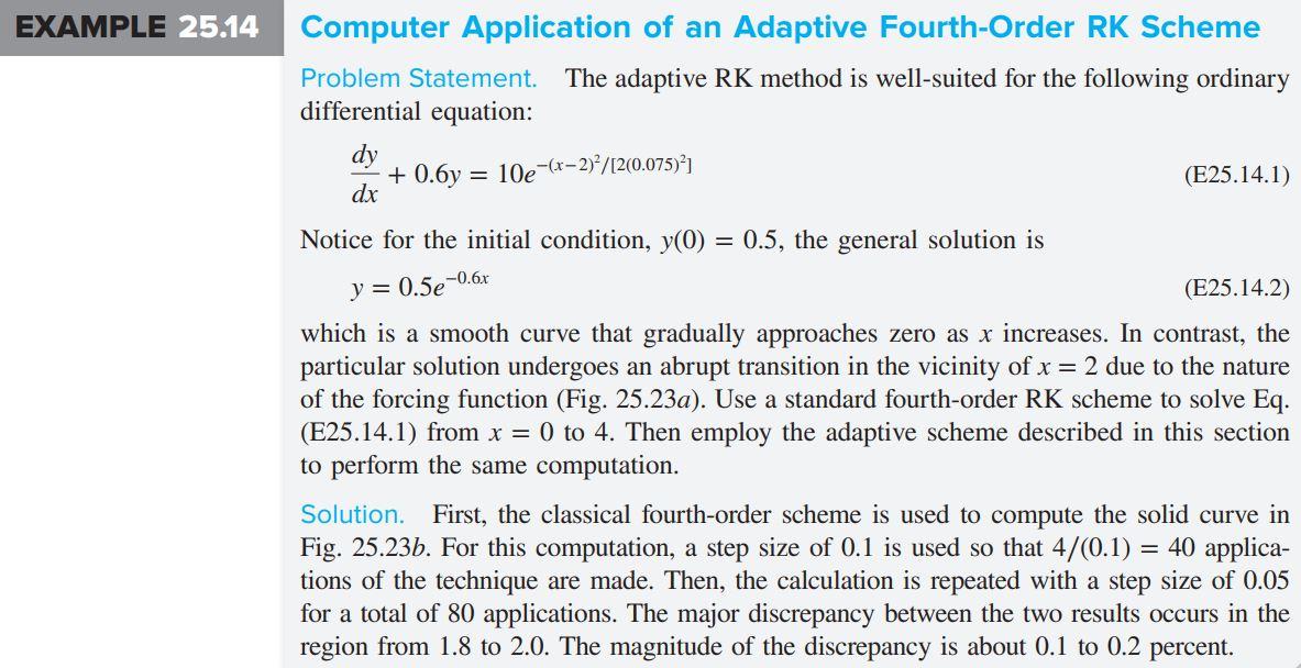 Solved Computer Application of an Adaptive Fourth-Order RK | Chegg.com