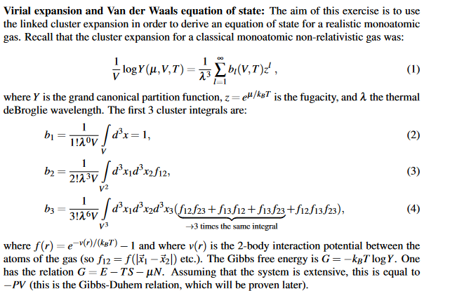 Solved Virial expansion and Van der Waals equation of state: | Chegg.com
