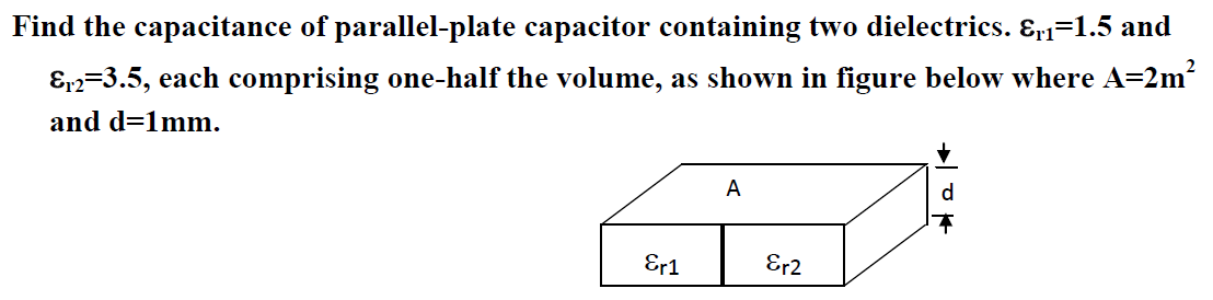 Solved Find the capacitance of parallel-plate capacitor | Chegg.com