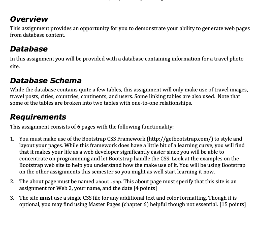Overview This assignment provides an opportunity for | Chegg.com