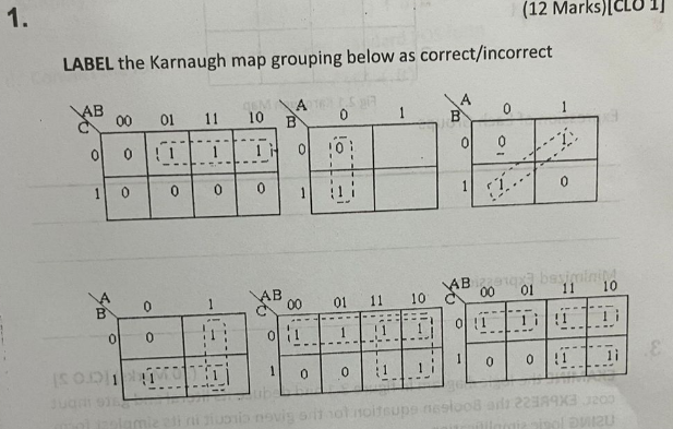Solved LABEL the Karnaugh map grouping below as | Chegg.com