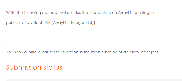 Solved Write the following method that shuffles the elements | Chegg.com