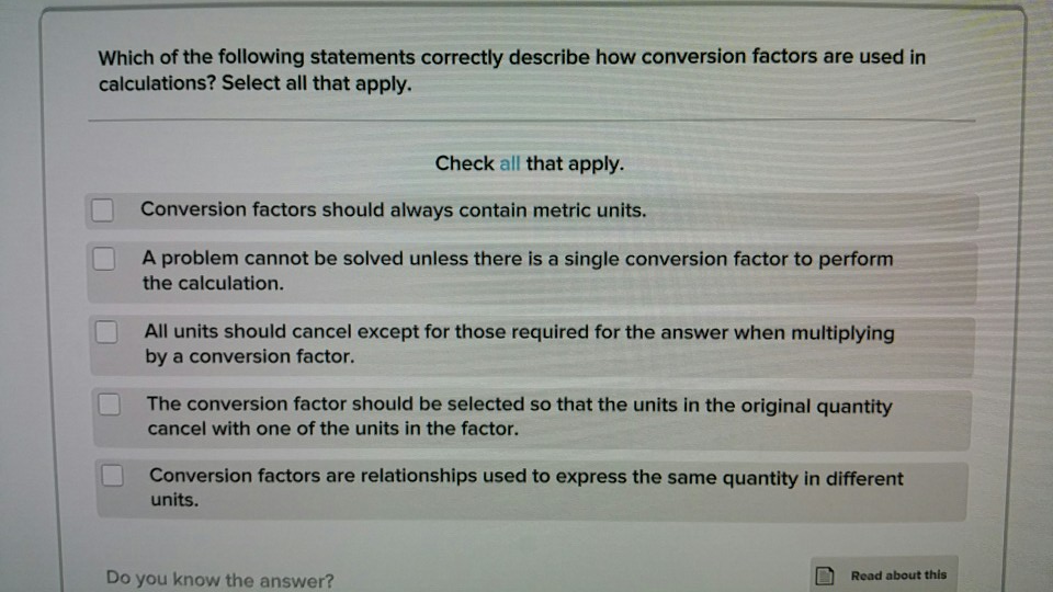 Solved Which of the following statements correctly describe | Chegg.com