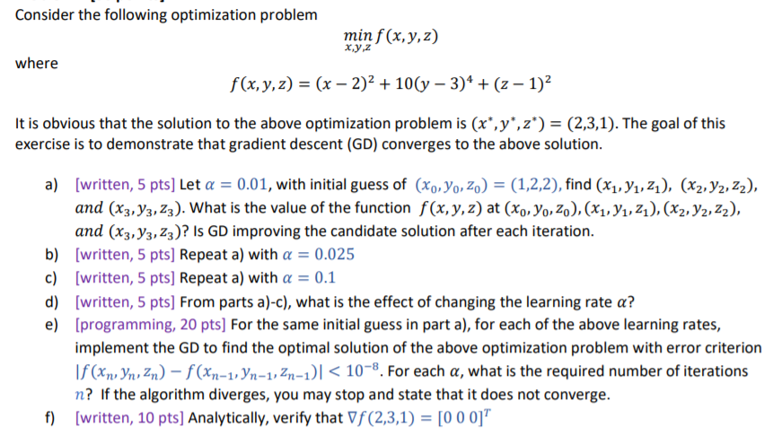 Consider the following optimization problem min | Chegg.com