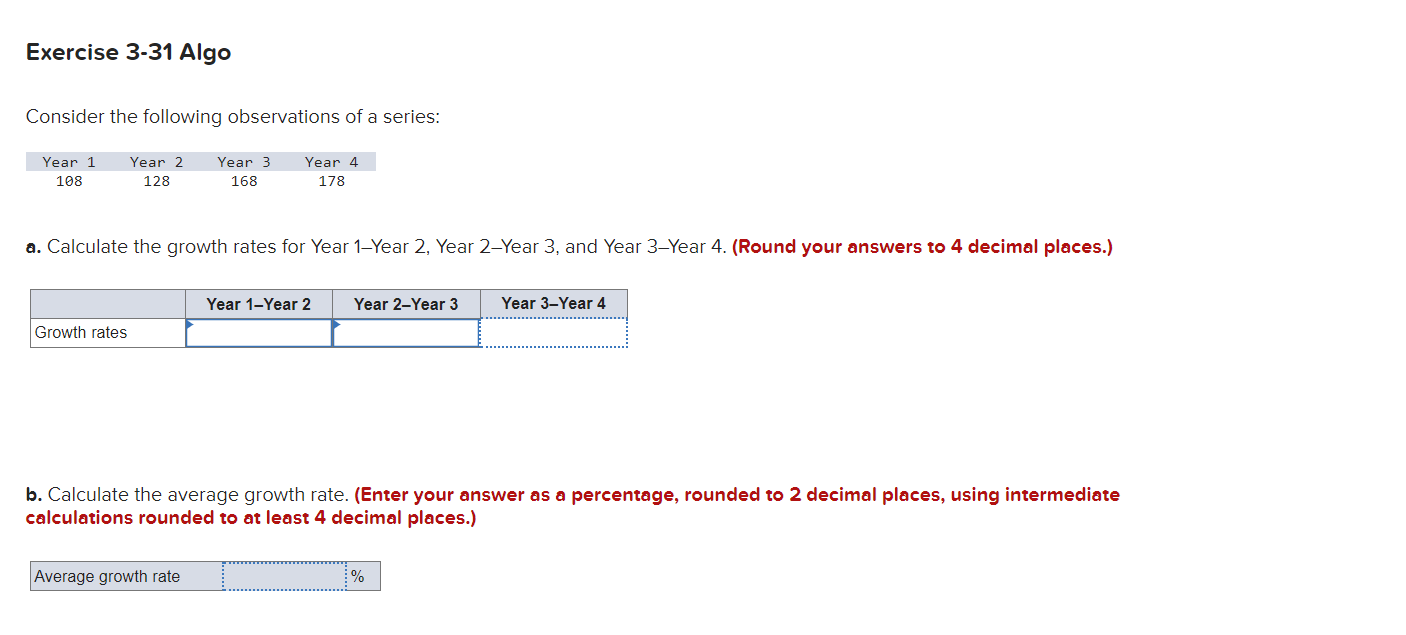 Solved Exercise 3-31 ﻿AlgoConsider the following | Chegg.com