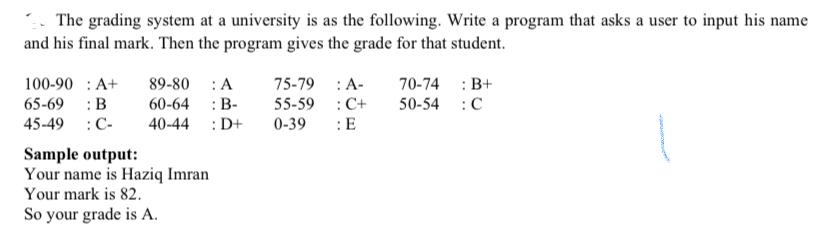 Solved The grading system at a university is as the | Chegg.com