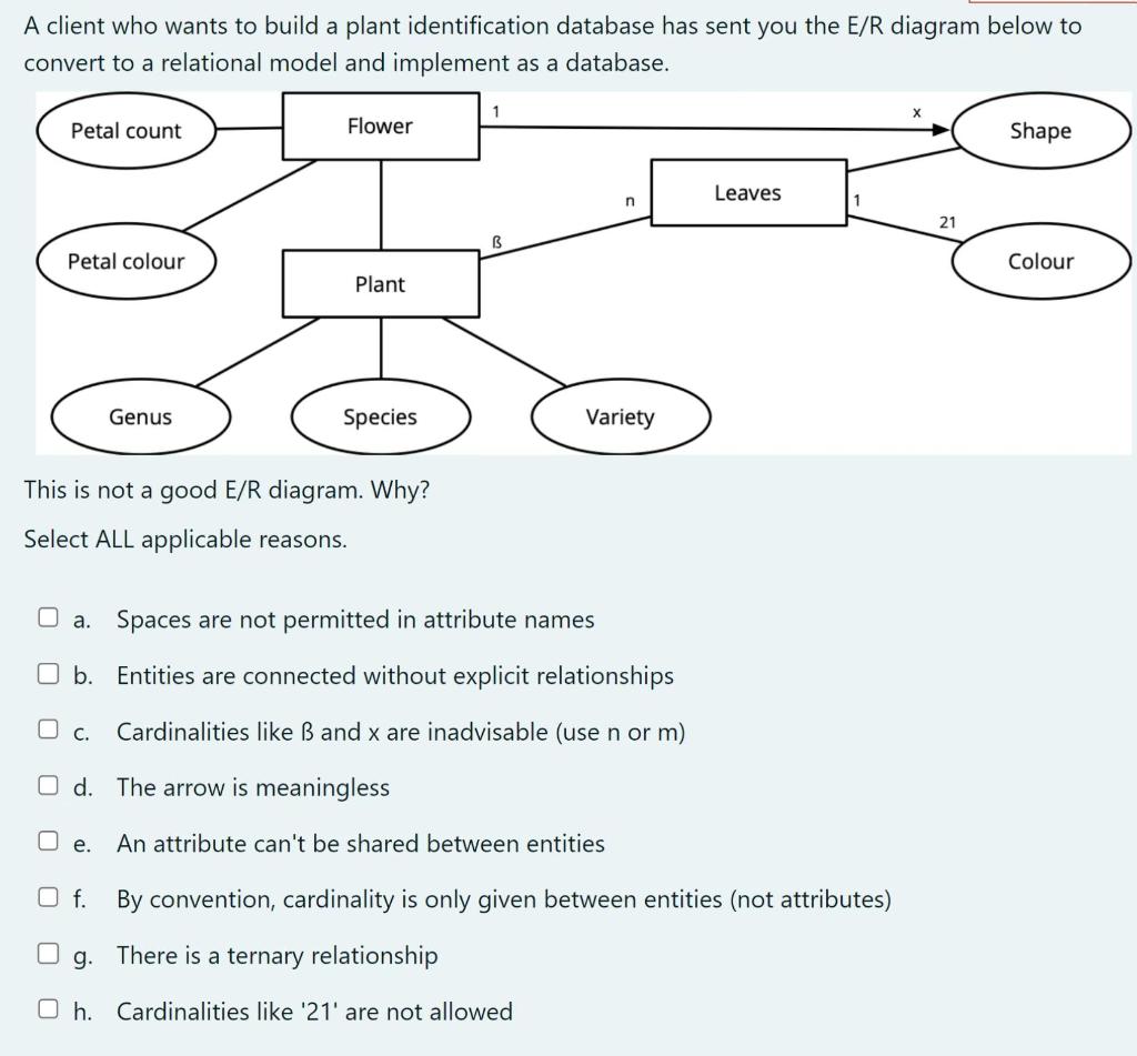 Solved A client who wants to build a plant identification | Chegg.com