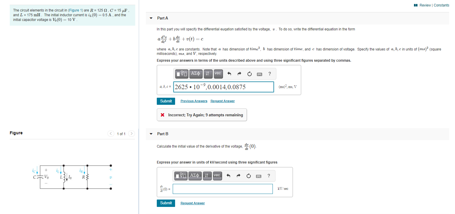 Solved M Review Constants The circuit elements in the | Chegg.com