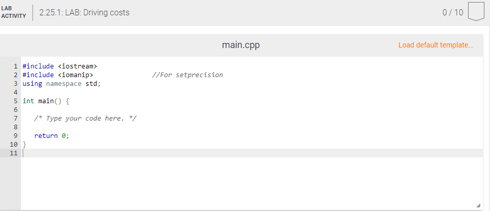 Solved 2.25 LAB: Driving costs Driving is expensive. Write a | Chegg.com