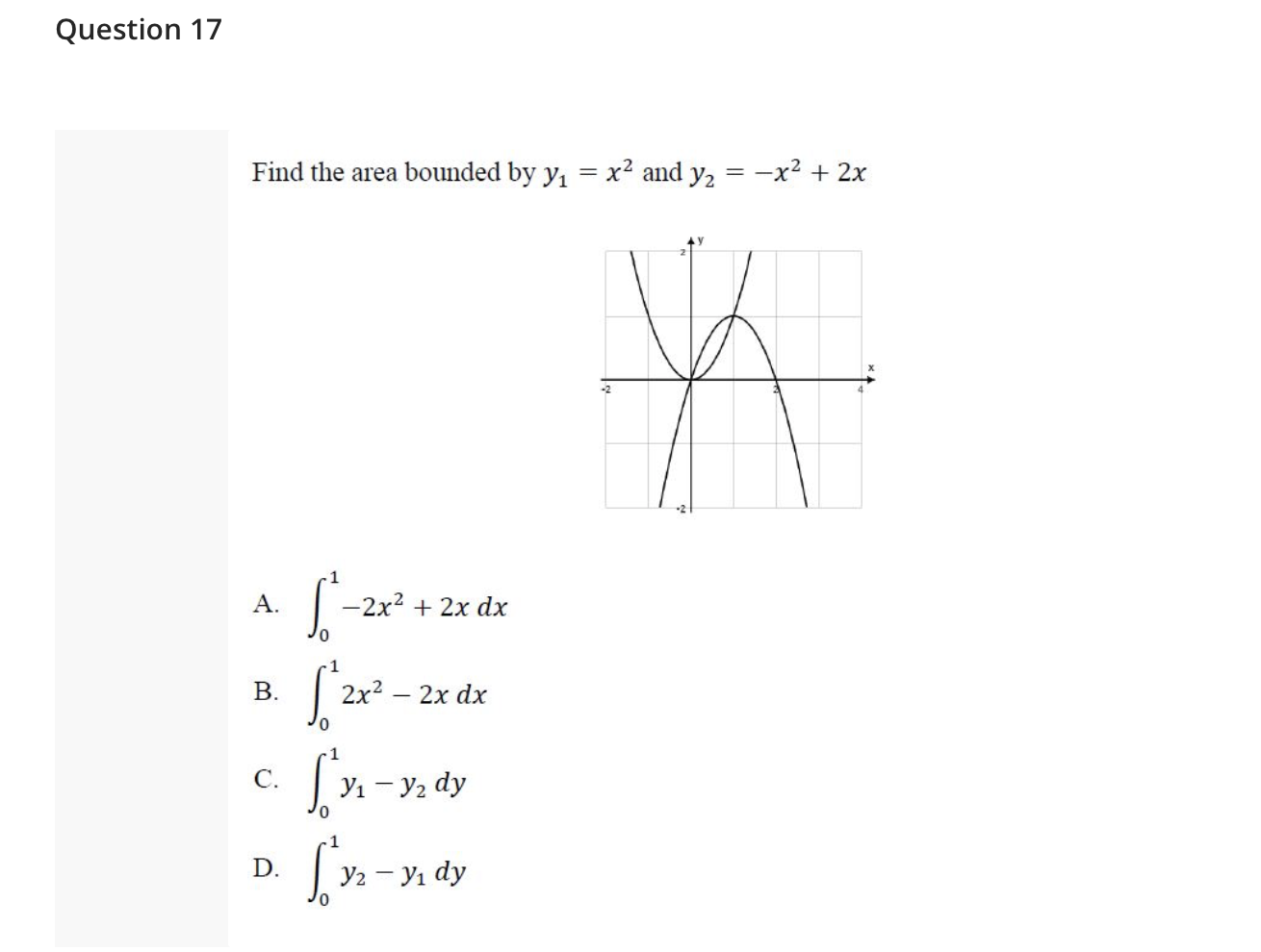 Solved Question 16 Find the area bounded by y=x2,y=0,x=1&x=2 | Chegg.com