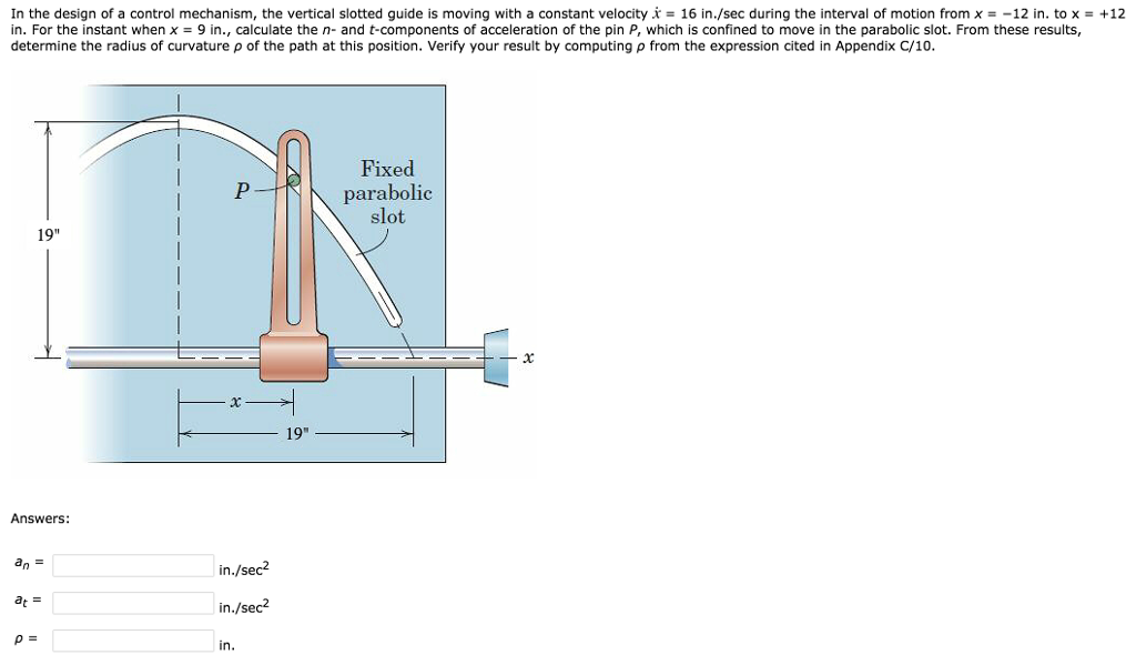 Solved In the design of a control mechanism, the vertical | Chegg.com