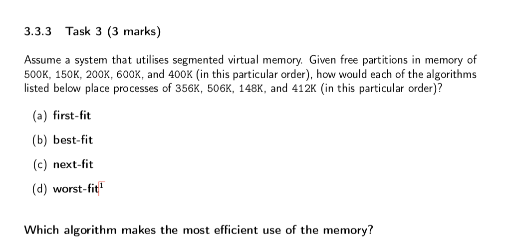 Solved 3.3 Problem-Solving Tasks (8 marks) 3.3.1 Task 1 (3 | Chegg.com