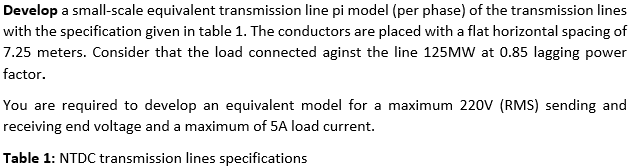 Solved Develop a small-scale equivalent transmission line pi | Chegg.com