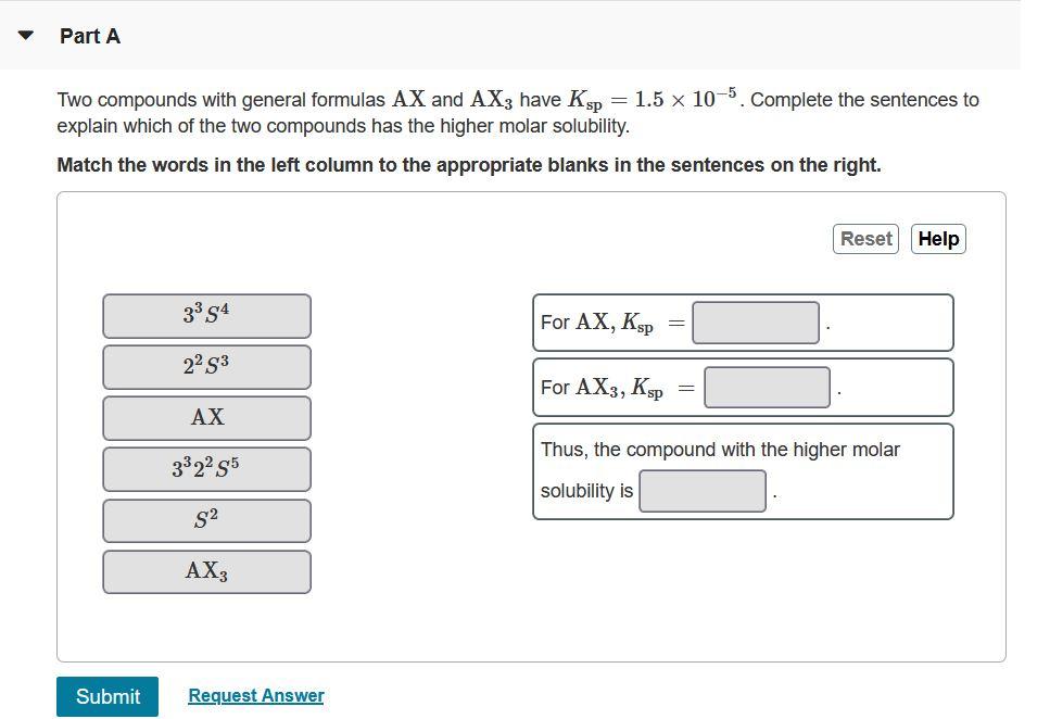 Solved Part A Two compounds with general formulas AX and AX3 | Chegg.com