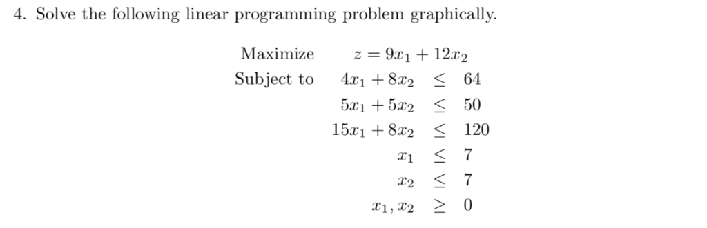 Solved 4. Solve the following linear programming problem | Chegg.com