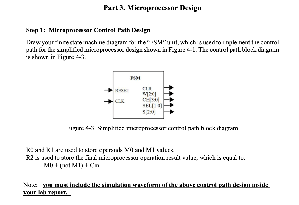 Solved Figure 4-1. Simplified microprocessor block | Chegg.com