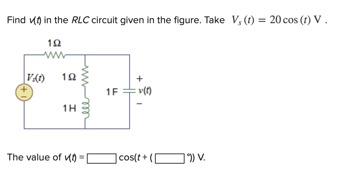 Solved Find Vo) in the RLC circuit given in the figure. Take | Chegg.com