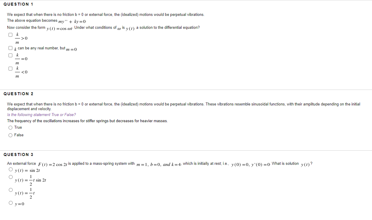 Solved QUESTION 1 We expect that when there is no friction b | Chegg.com