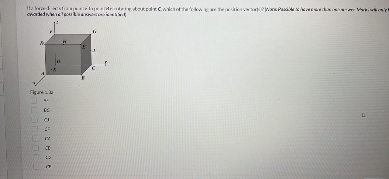 Solved If a force directs from point E to point B is | Chegg.com