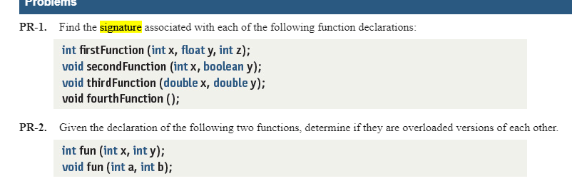 Solved PR-1. Find the signature associated with each of the | Chegg.com