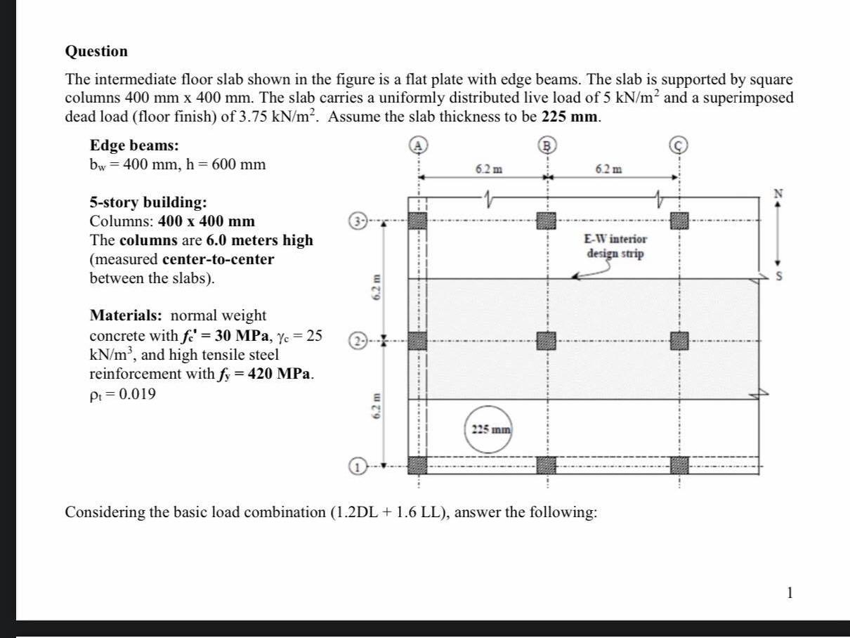 Question The intermediate floor slab shown in the | Chegg.com