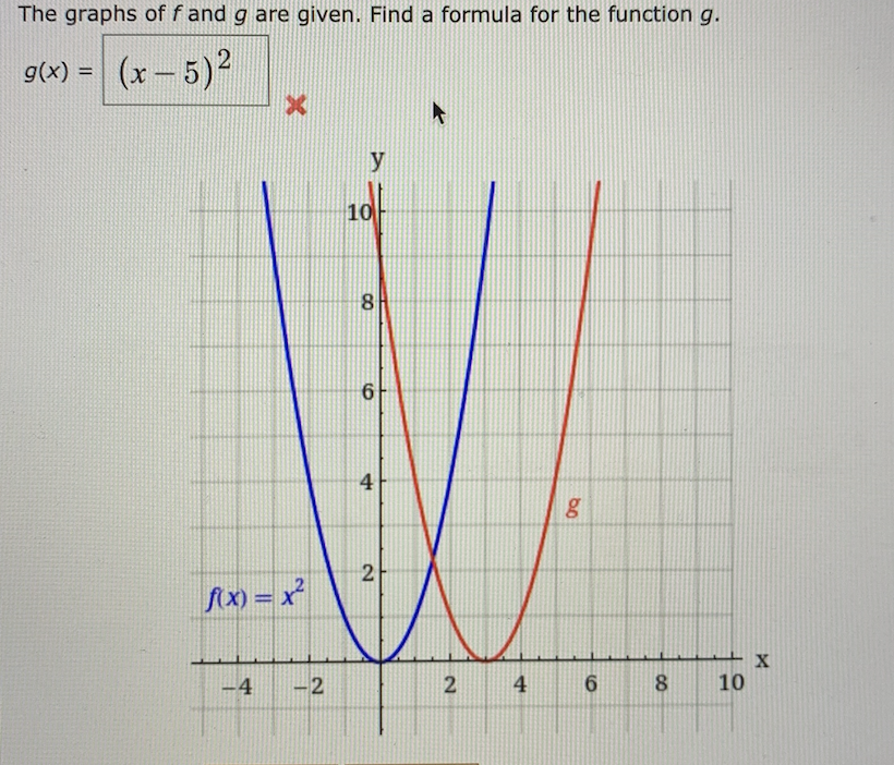 Solved The graphs of fand g are given. Find a formula for | Chegg.com
