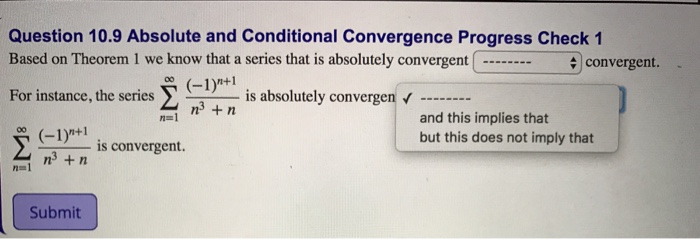 Solved Question 10.9 Absolute and Conditional Convergence | Chegg.com