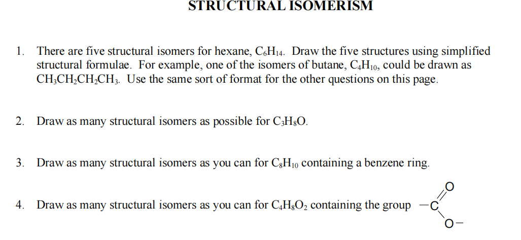Solved 1 There Are Five Structural Isomers For Hexane