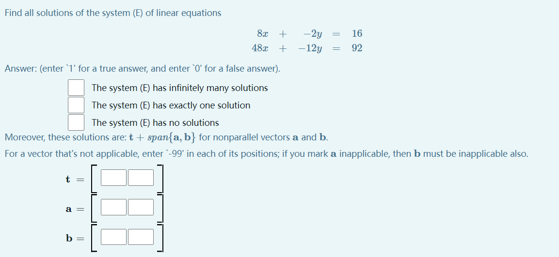 Solved Find all solutions of the system (E) of linear | Chegg.com