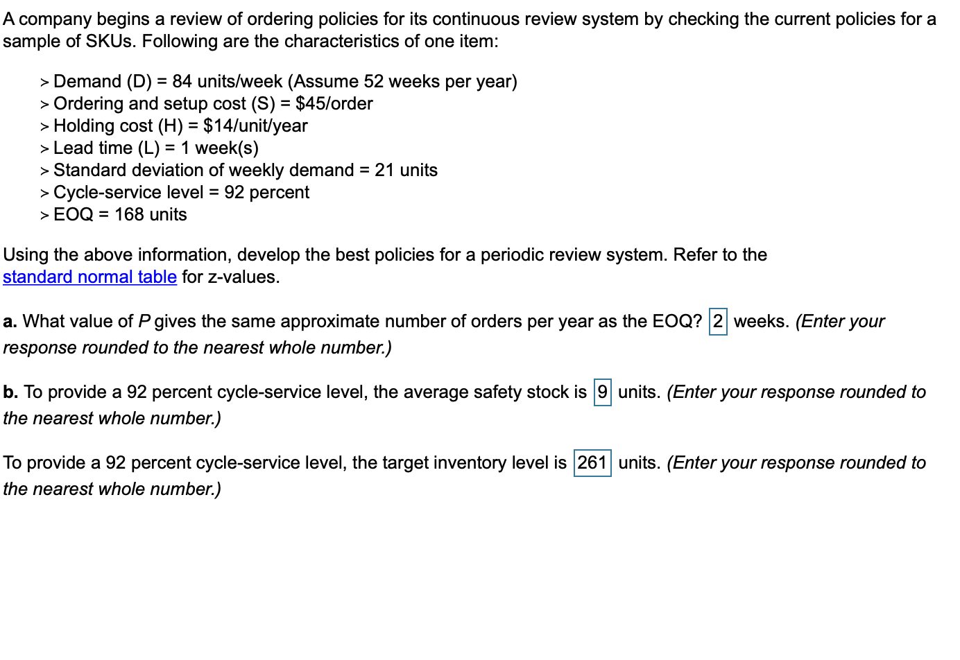 Solved A company begins a review of ordering policies for | Chegg.com