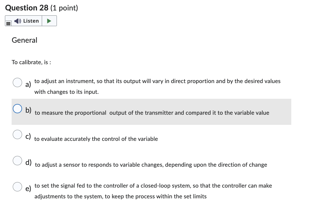 Solved General To calibrate, is : a) to adjust an | Chegg.com