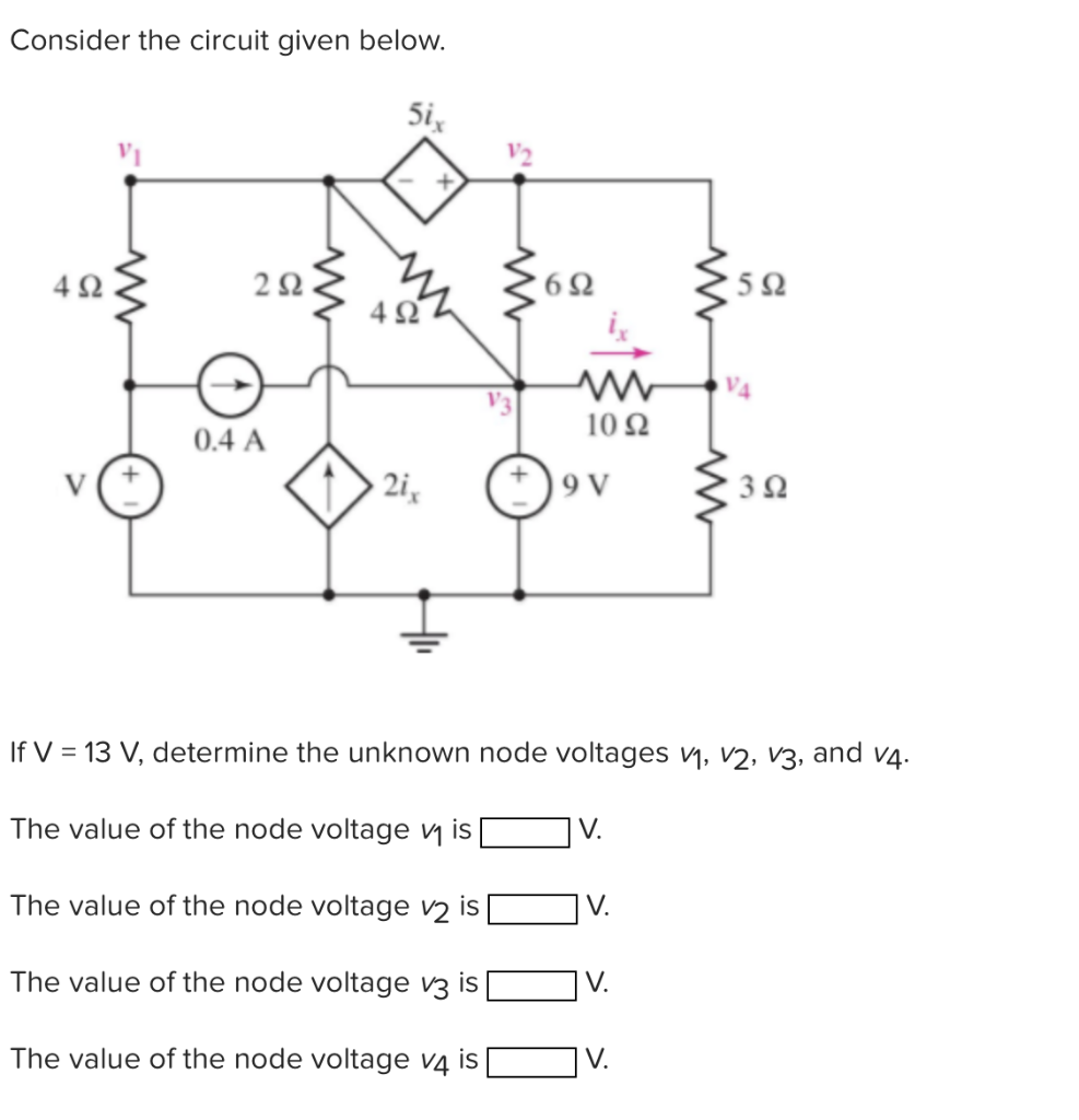 Solved Consider the circuit given below 5i 4Ω 2Ω 6S2 5 S2 4Ω | Chegg.com