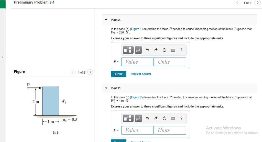 Solved Preliminary Problem 8.4 く 1of8 Part A In the case (a) | Chegg.com Solved Preliminary Problem 8.4 く 1of8 Part A In the case (a) | Chegg.com