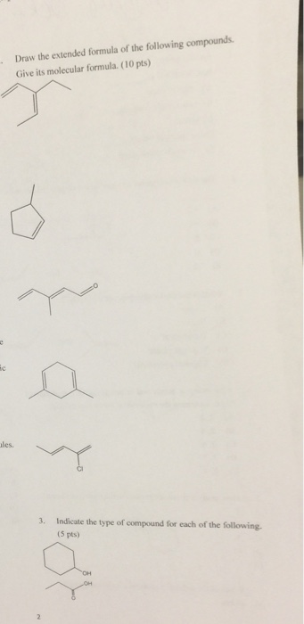 Solved Draw the extended formula of the following compounds. | Chegg.com