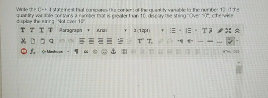 Solved Write the C++ if statement that compares the content | Chegg.com