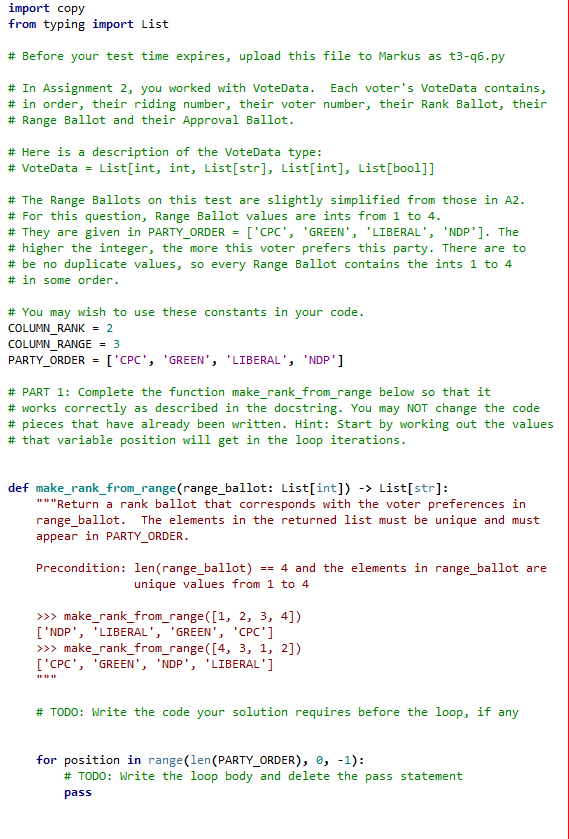 Solved import copy from typing import List # Before your | Chegg.com