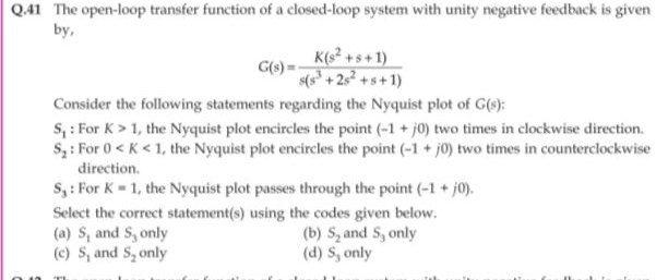 Solved 0.41 The open-loop transfer function of a closed-loop | Chegg.com