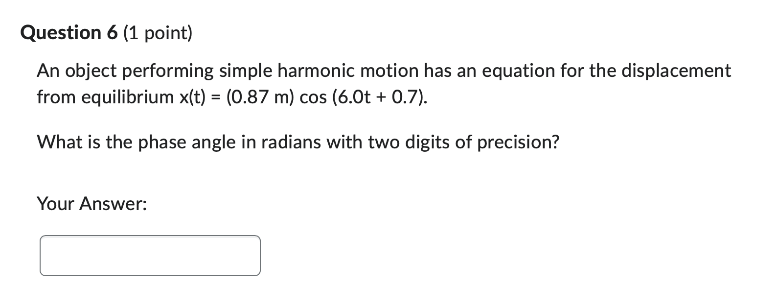Solved An object performing simple harmonic motion has an | Chegg.com