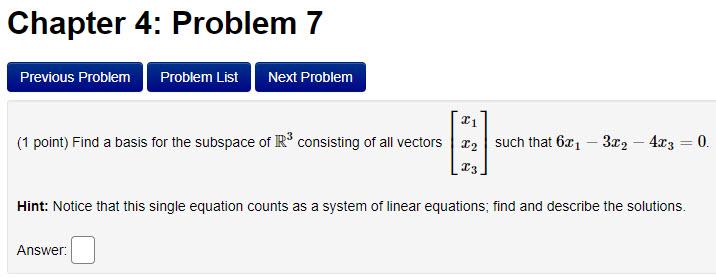 Solved Chapter 4: Problem 7 Previous Problem Problem List | Chegg.com
