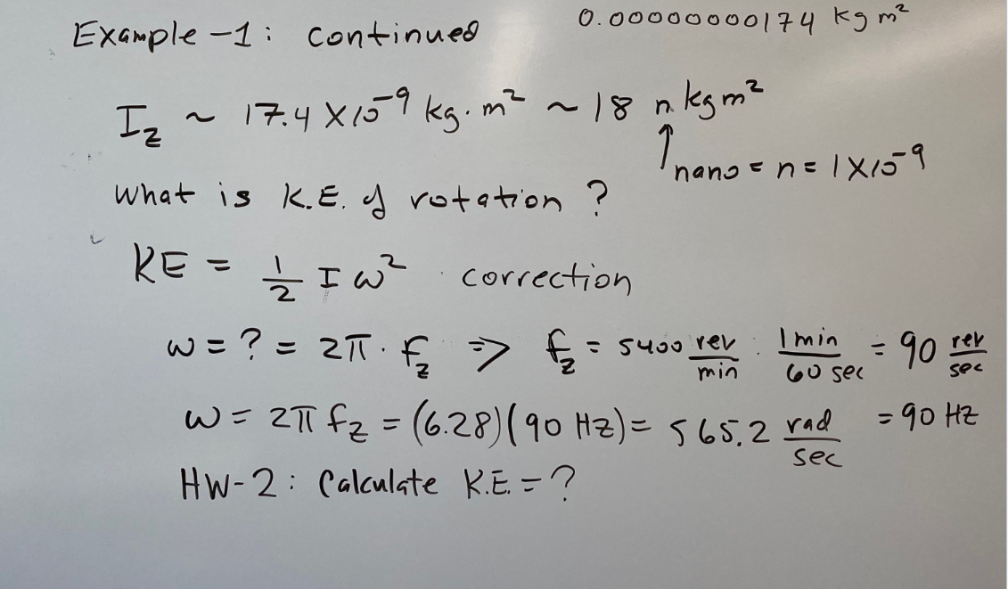 Solved Example-1: continued 0.00000000174 kg m2 Iz∼17.4×10−9 | Chegg.com