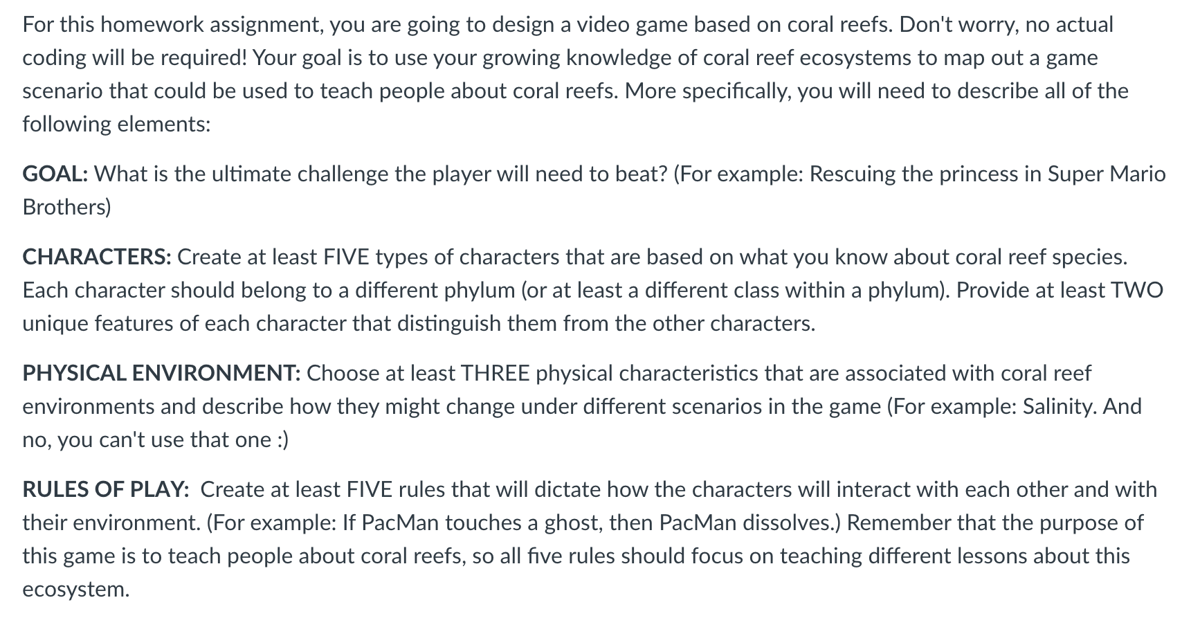 Solved For this homework assignment, you are going to design | Chegg.com
