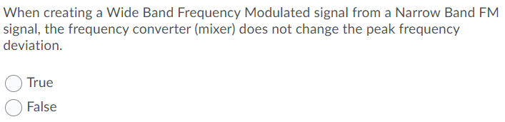 Solved When creating a Wide Band Frequency Modulated signal | Chegg.com