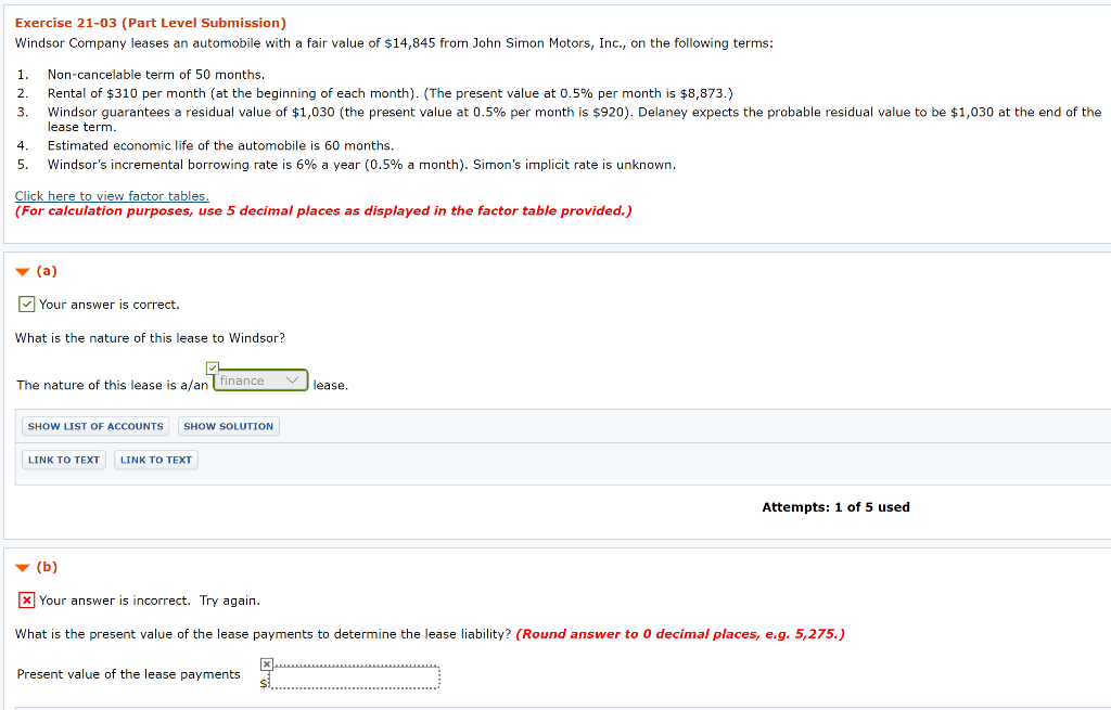 Solved Exercise 21-03 (Part Level Submission) Windsor | Chegg.com