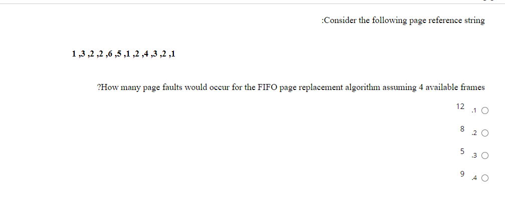 Solved Consider the following page reference string | Chegg.com