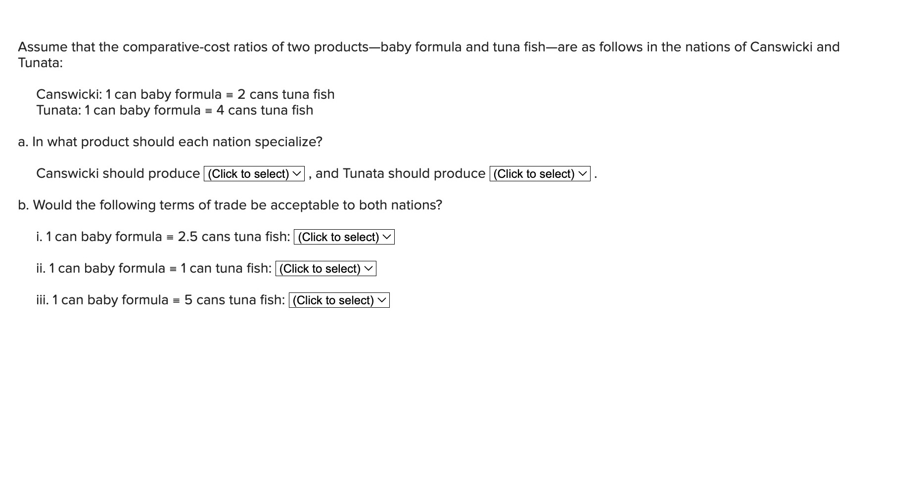 Solved Assume that the comparative-cost ratios of two | Chegg.com