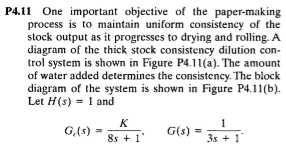 P4.11 One important objective of the paper-making | Chegg.com