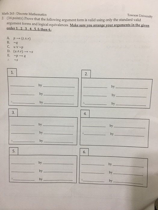 Solved Math 263: Discrete Mathematics Towson University (34 | Chegg.com