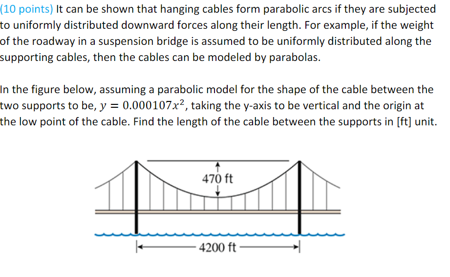 Solved (10 ﻿points) ﻿It can be shown that hanging cables | Chegg.com