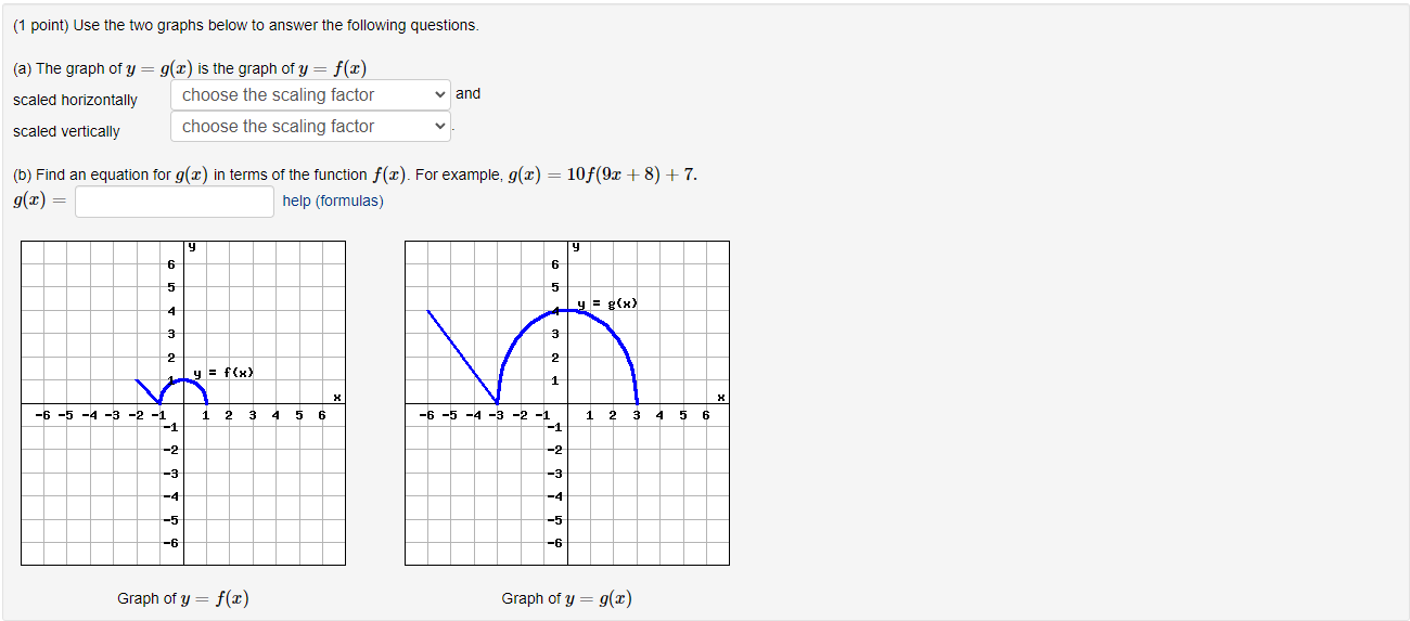 Solved (1 point) Use the two graphs below to answer the | Chegg.com